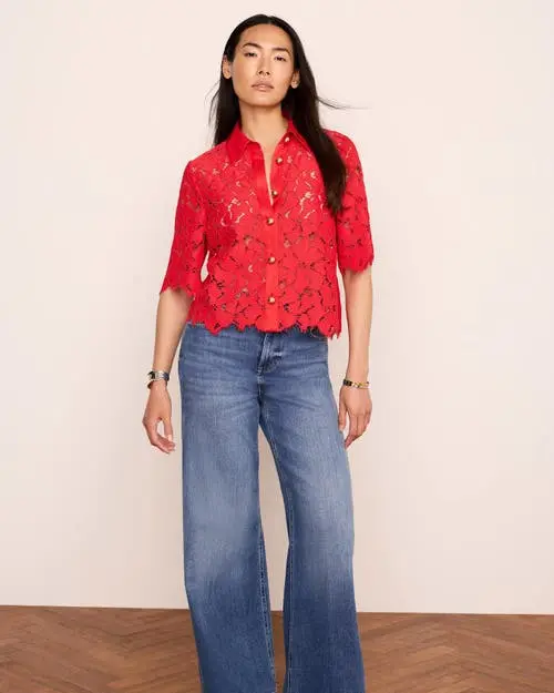 Mint Velvet Lace Cropped Shirt