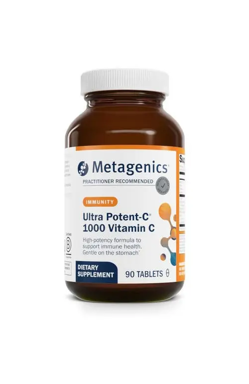 METAGENICS Ultra Potent Buffered Vitamin C Supplement 1000mg 90 Tablets - None