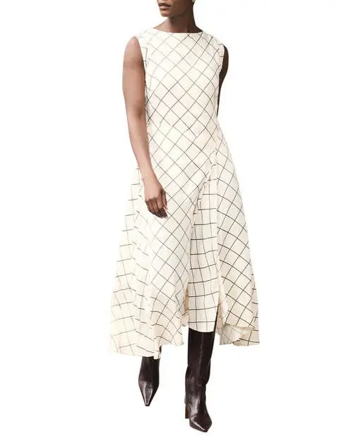 Mint Velvet Sleeveless Checked Midi Dress