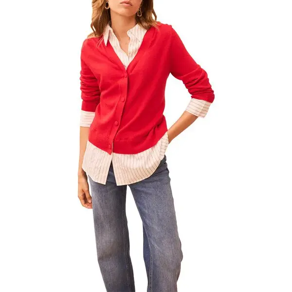 Mint Velvet Cotton Blend Layered Knit Shirt