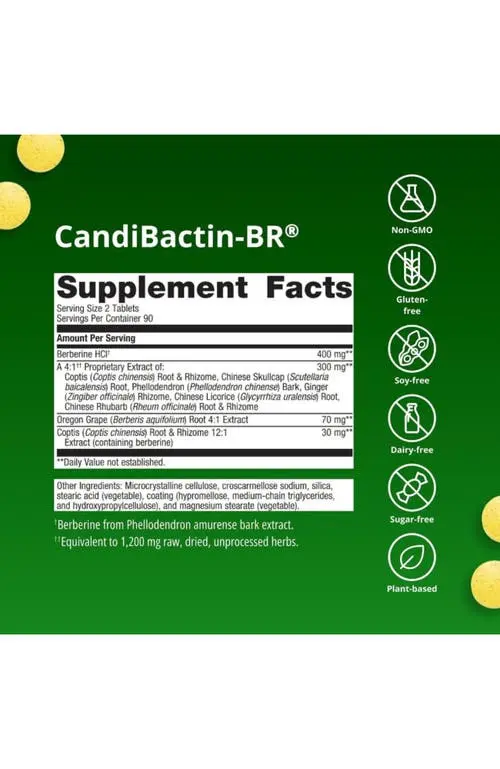 METAGENICS Concentrated Berberine Intestinal Support Supplement 180 Tablets