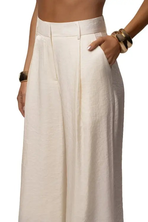 JLUXLABEL Monaco Wide Leg Trouser - Ivory