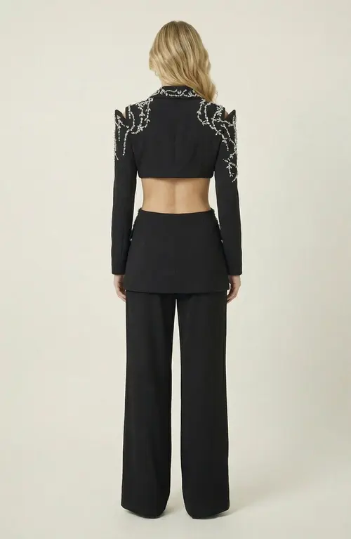 MODENAIRE Embellished Cutout Blazer