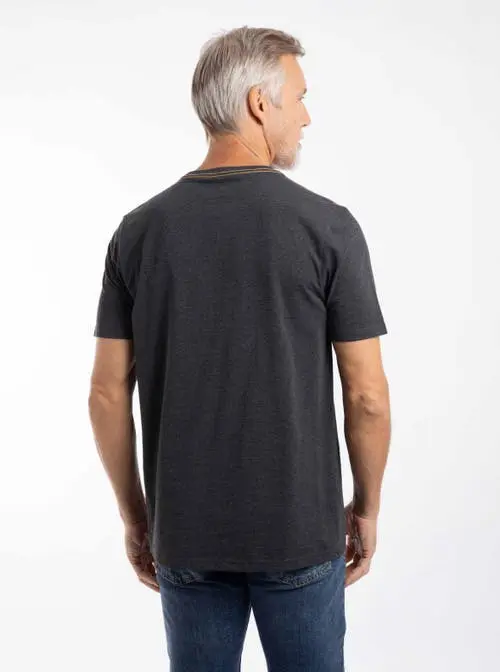 WEIRD FISH Fish Stamp Front Print Graphic T-shirt - Black