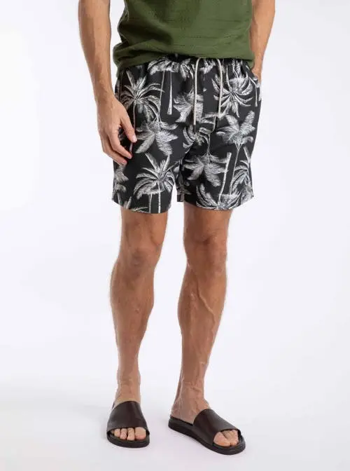 WEIRD FISH Orcha Printed Swim Shorts - Black