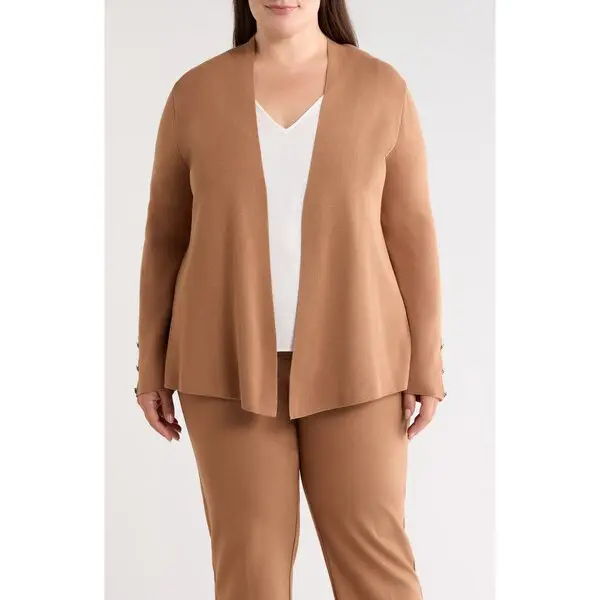 Anne Klein Open Front Cardigan - Vicuna