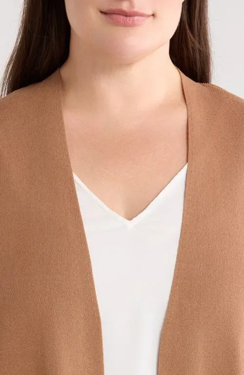 Anne Klein Open Front Cardigan - Vicuna