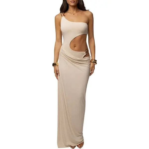 JLUXLABEL Valentina One-shoulder Cutout Maxi Dress