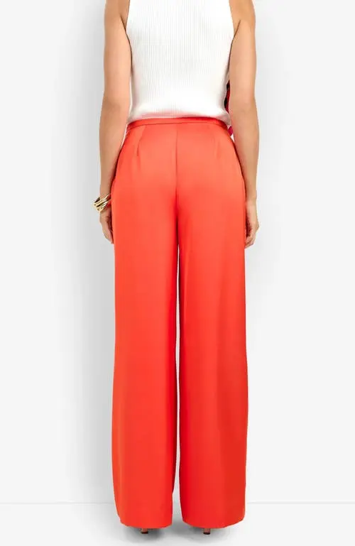 Trina Turk Tavia Wide-leg Satin Pants - Red