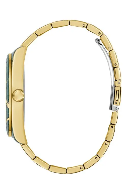 Guess Marbled Multifunction Bracelet Watch - Green Marble