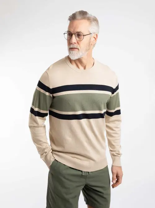 WEIRD FISH Ryker Stripe Crew Neck Jumper
