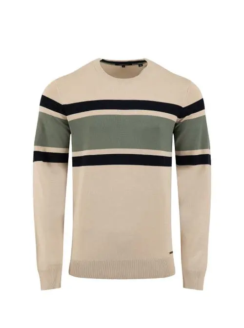 WEIRD FISH Ryker Stripe Crew Neck Jumper