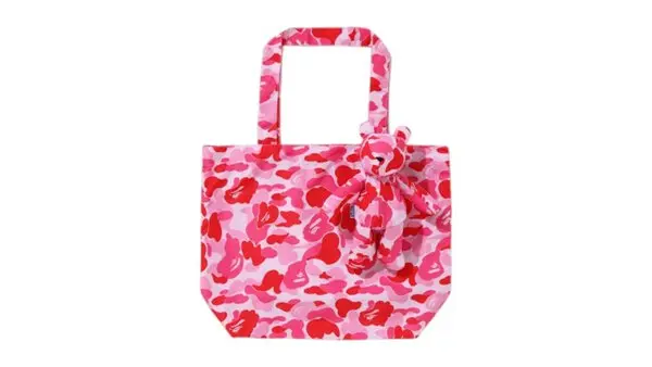 A BATHING APE Abc Camo Bear Charm Tote Bag