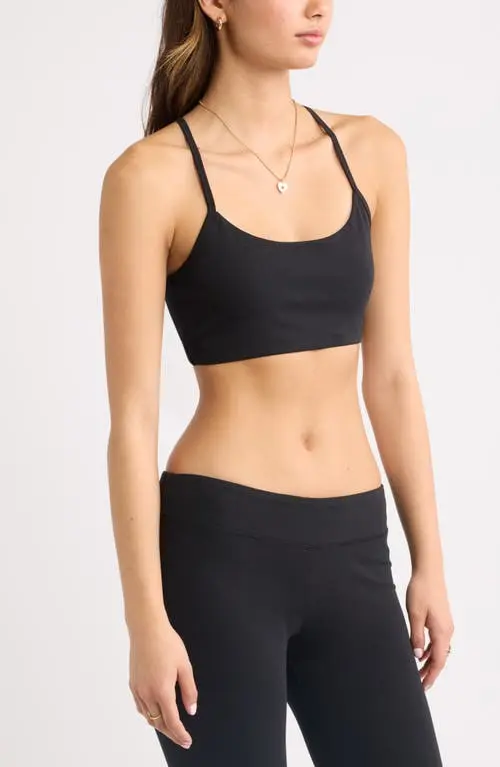 Bp. Stretch Cotton Racerback Bralette - Black