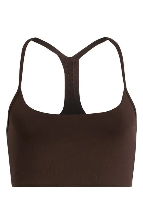 Bp. Stretch Cotton Racerback Bralette - Brown Coffee