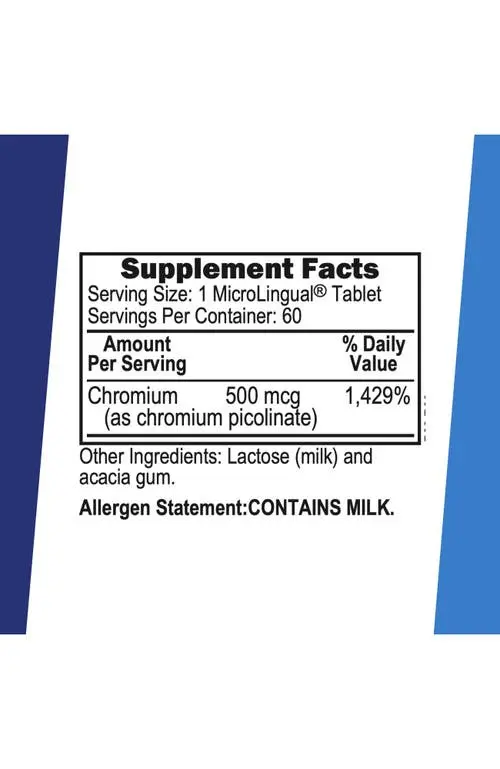 SUPERIOR SOURCE Chromium Picolinate Fast Dissolving Mineral Supplement Tablets
