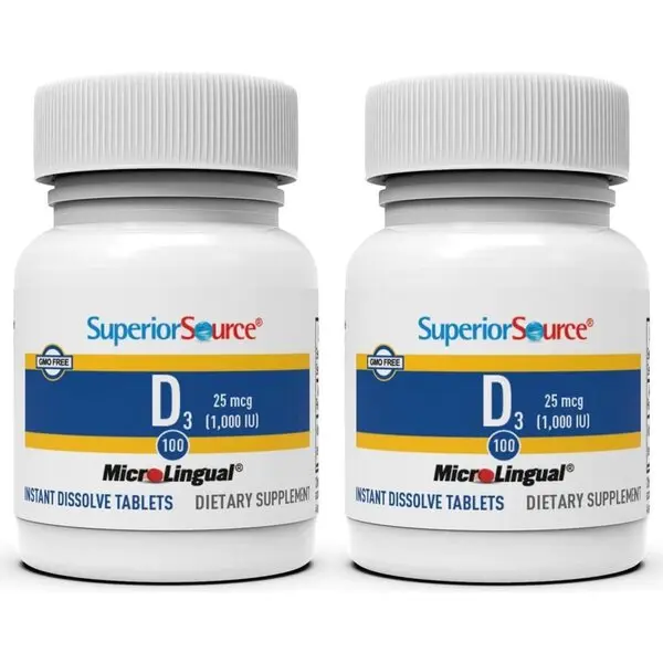 SUPERIOR SOURCE Vitamin D3 Sublingual Microlingual Tablets - White
