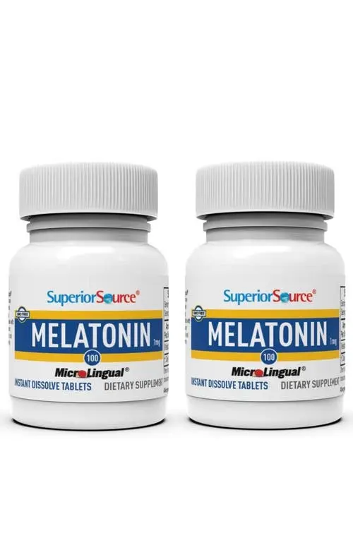 SUPERIOR SOURCE Melatonin Micro Tablets With Chamomile Sleep Support - White