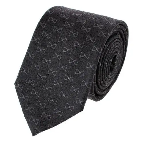 Trafalgar Signature Logo Silk Novelty Necktie - Black