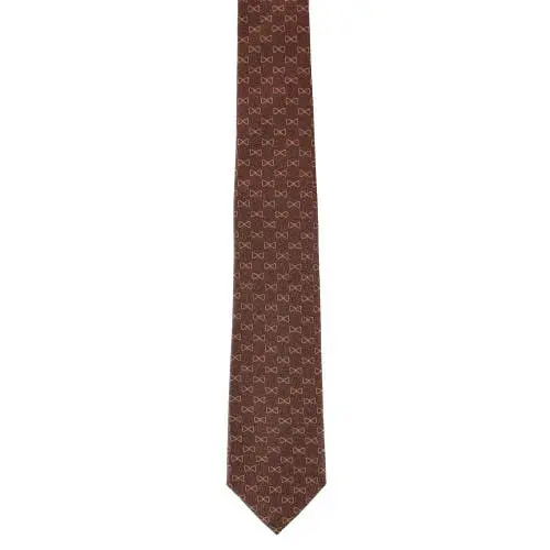 Trafalgar Signature Logo Silk Neck Tie - Brown