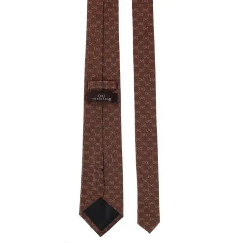 Trafalgar Signature Logo Silk Neck Tie - Brown