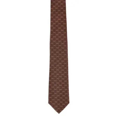 Trafalgar Signature Logo Silk Neck Tie - Brown