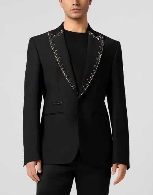 Philipp Plein Blazer Lord Fit Lapel Studs