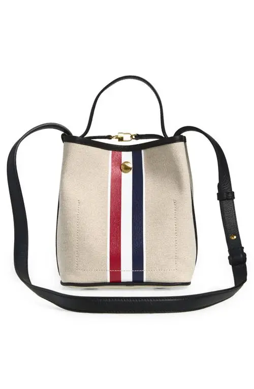 Thom Browne Stripe Cotton Canvas Bucket Bag