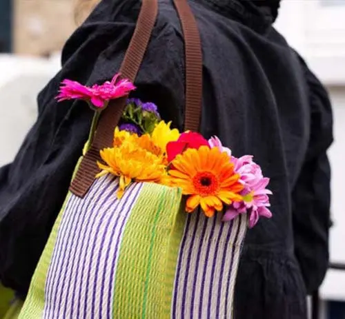 BRITISH COLOUR STANDARD Woven Market Shopper - Doge/pearl/grass