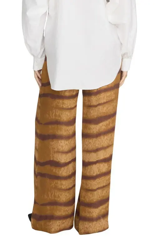 FRAME Silk Lounge Pants With Tiger Print
