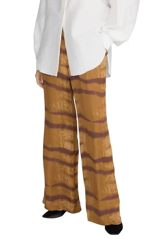 FRAME Silk Lounge Pants With Tiger Print