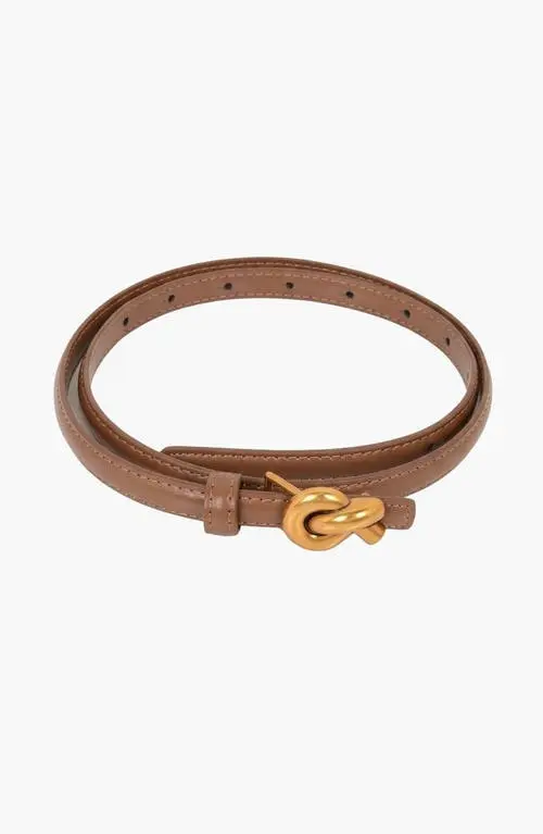 MODENAIRE Knot Buckle Leather Belt - Bronze