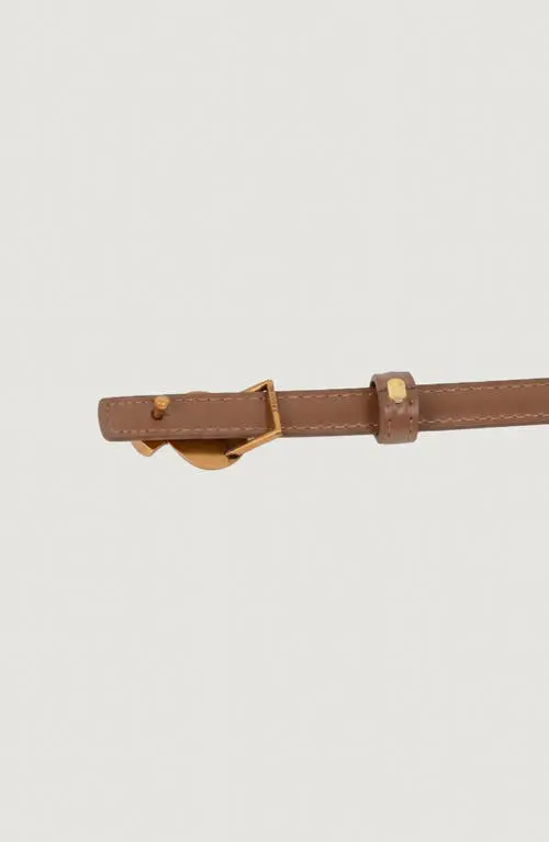 MODENAIRE Knot Buckle Leather Belt - Bronze