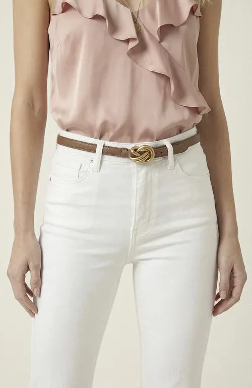 MODENAIRE Knot Buckle Leather Belt - Bronze