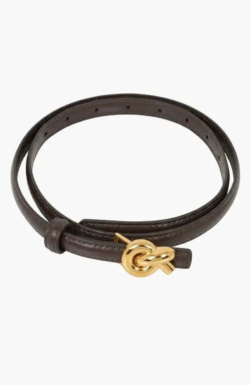 MODENAIRE Knot Buckle Leather Belt - Brown