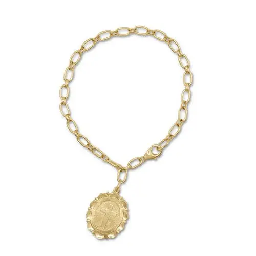 BOWOOD LANE Palmer Filled Chain Bracelet With Cross Medallion