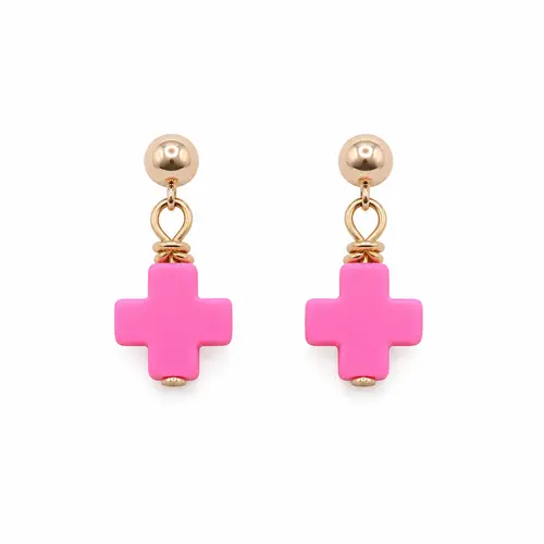 BOWOOD LANE Halo Cross Drop Earrings