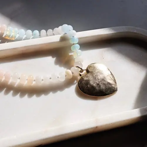 BOWOOD LANE Alani Heart Necklace With Gemstone Beads