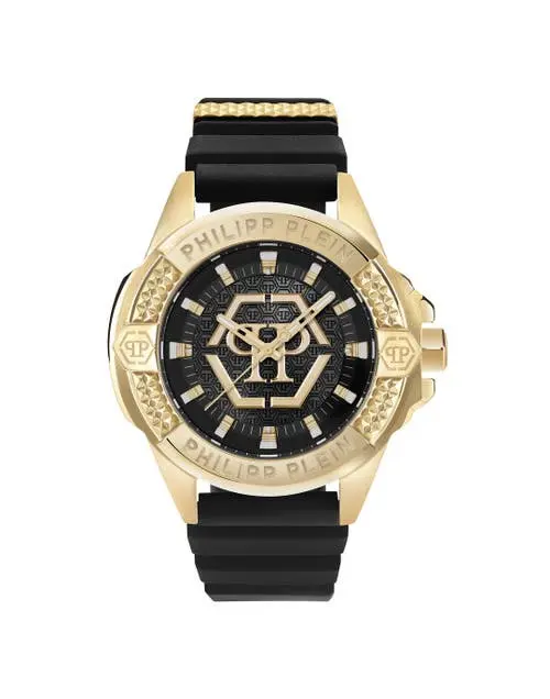 Philipp Plein Stainless Steel Watch With Silicone Strap - Black/lightgold