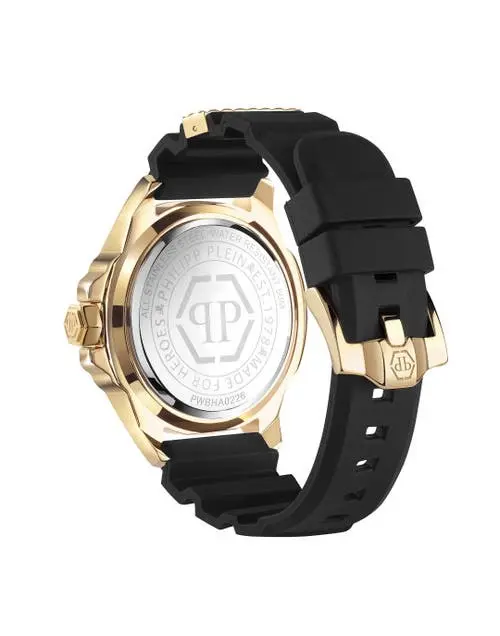Philipp Plein Stainless Steel Watch With Silicone Strap - Black/lightgold