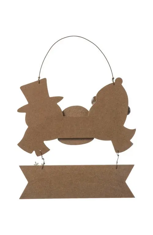 GLITZHOME Wooden Christmas Snowman Family Wall Decor
