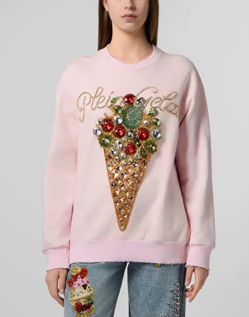 Philipp Plein Gelato Sweatshirt With Rhinestone Embellishment
