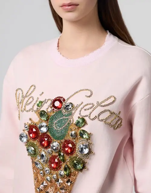 Philipp Plein Gelato Sweatshirt With Rhinestone Embellishment
