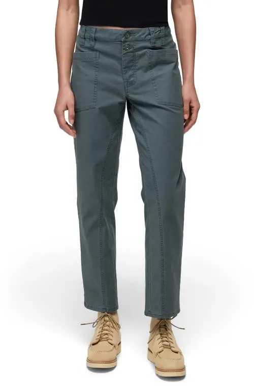 Prana Suton Mid Rise Organic Cotton Blend Ankle Pants - Grey Blue