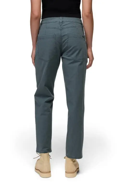 Prana Suton Mid Rise Organic Cotton Blend Ankle Pants - Grey Blue