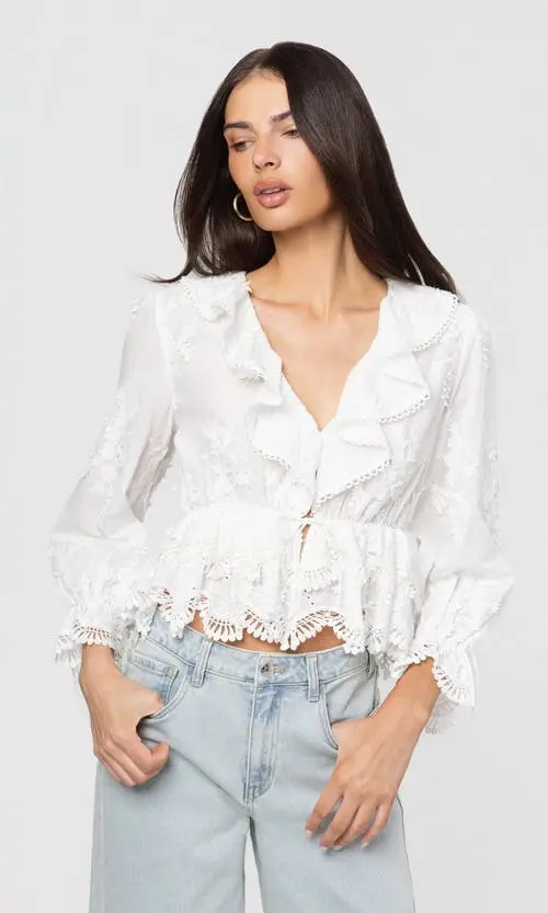Generation Love Kylie 3d Voile Blouse