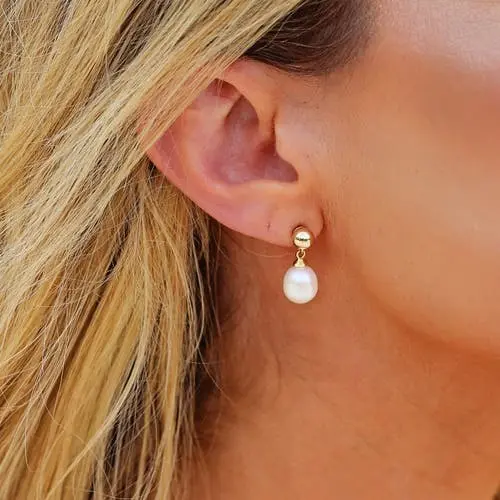 BOWOOD LANE Coraline Pearl Drop Earrings With 14k Gold-filled Studs