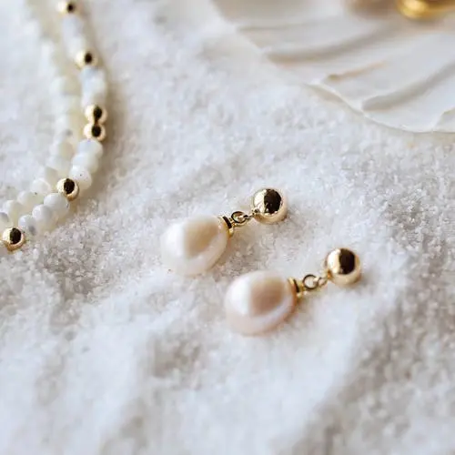 BOWOOD LANE Coraline Pearl Drop Earrings With 14k Gold-filled Studs
