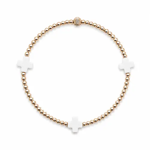 BOWOOD LANE 14k Gold Filled Halo Cross Bracelet