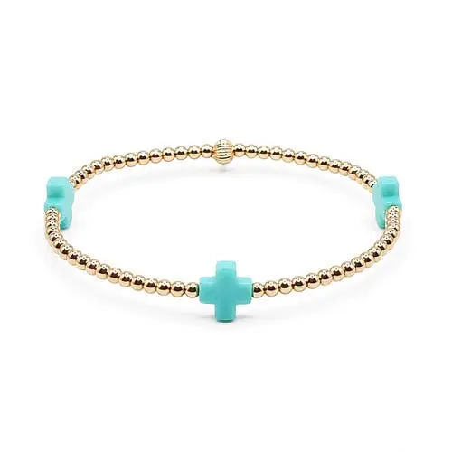 BOWOOD LANE 14k Gold Filled Halo Cross Bracelet
